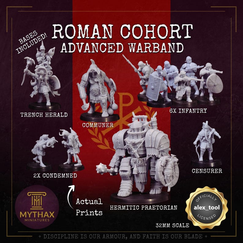 Roman Cohort - Grimdark Trench Proxy Warband - 32mm Resin Miniatures ...