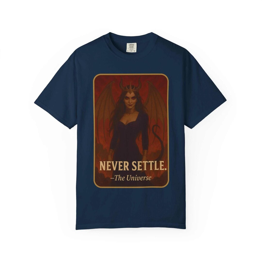 T-shirt - 'never Settle' Deviless Graphic Tee (vintage Motivational ...