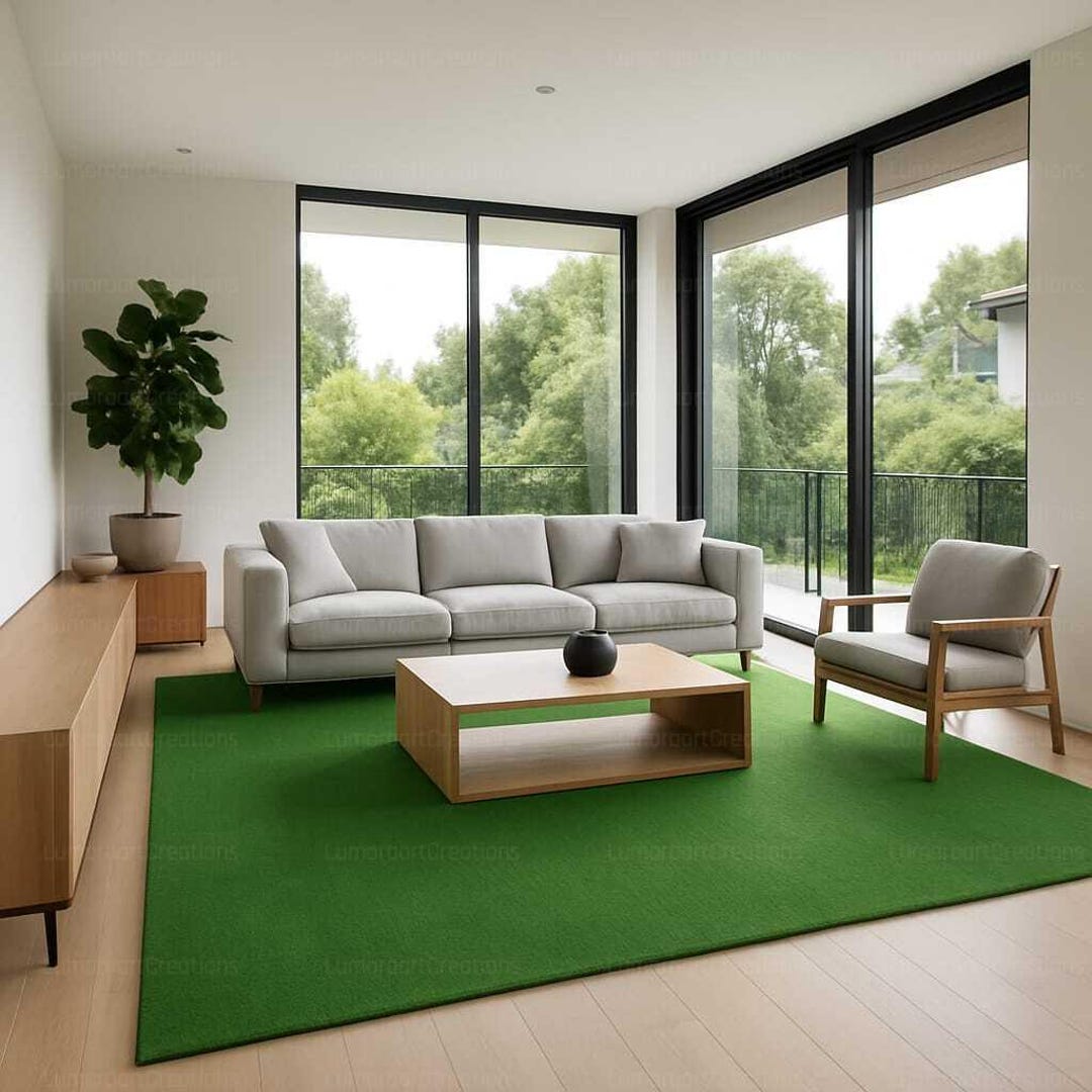 Large Green Area Rug | Minimalist Solid Green Rug | Green Minimalist ...