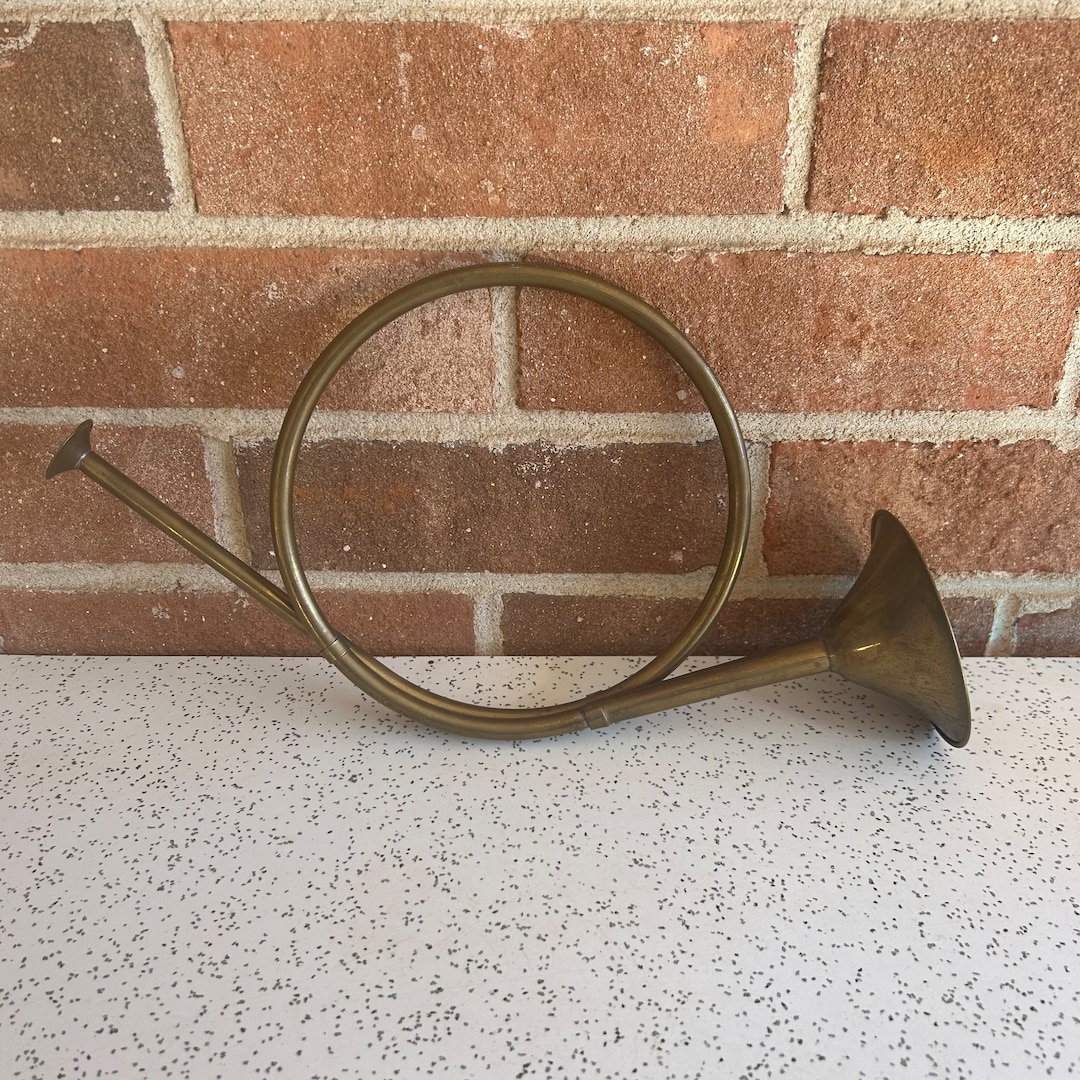 Vintage Antique Brass French Horn With Hanging String - Etsy UK