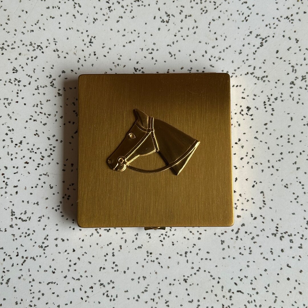 Vintage Goldtone Compact With Horse Emblem by Easterling of Boston ...