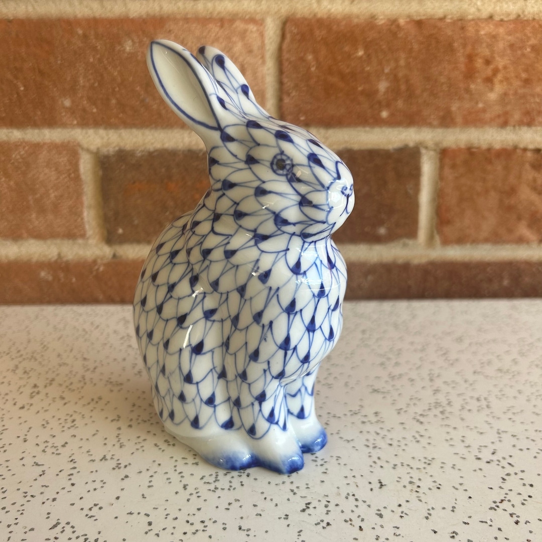 Andrea by Sadek Fishnet Bunny Rabbit Figurine Easter Bunny Decoration ...