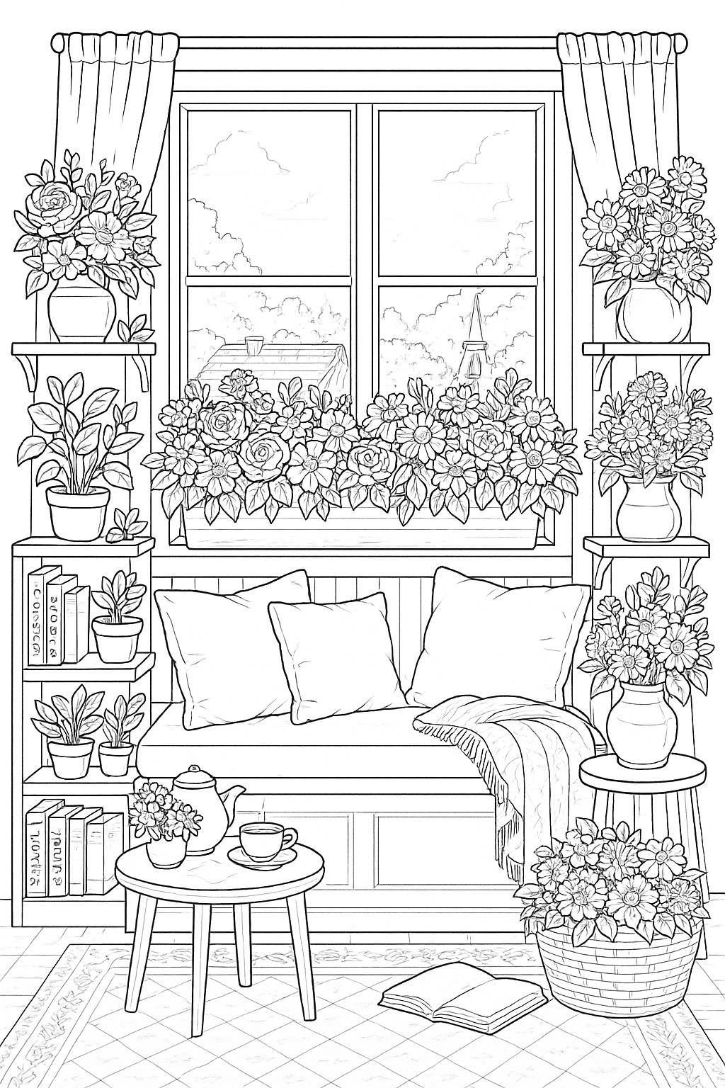 Relaxing Digital Coloring Pdf for Adults and Kids. - Etsy