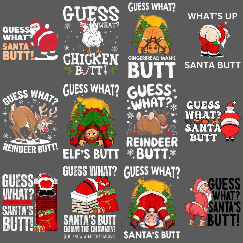 What is up Santa Butt Christmas PNG – Funny Naughty Holiday Humor ...