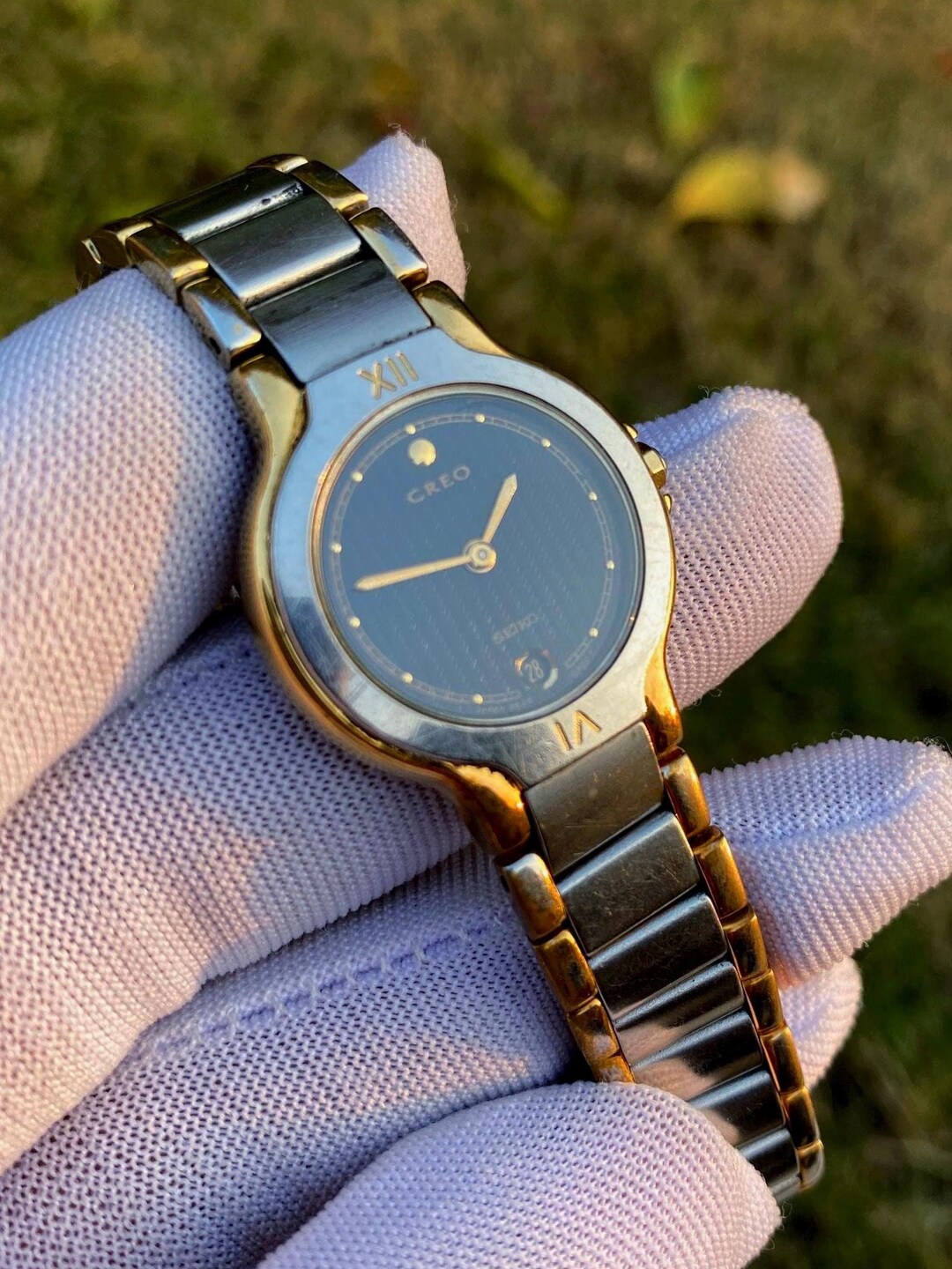 Vintage Seiko Creo Black Dial Lady Quartz Watch - Etsy