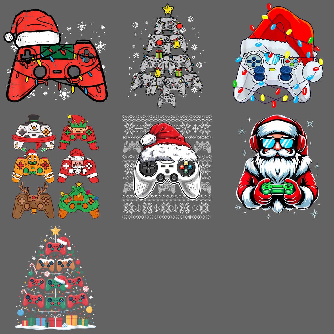 Gamer Christmas Controller Tree PNG – Funny Gaming Holiday Clipart ...