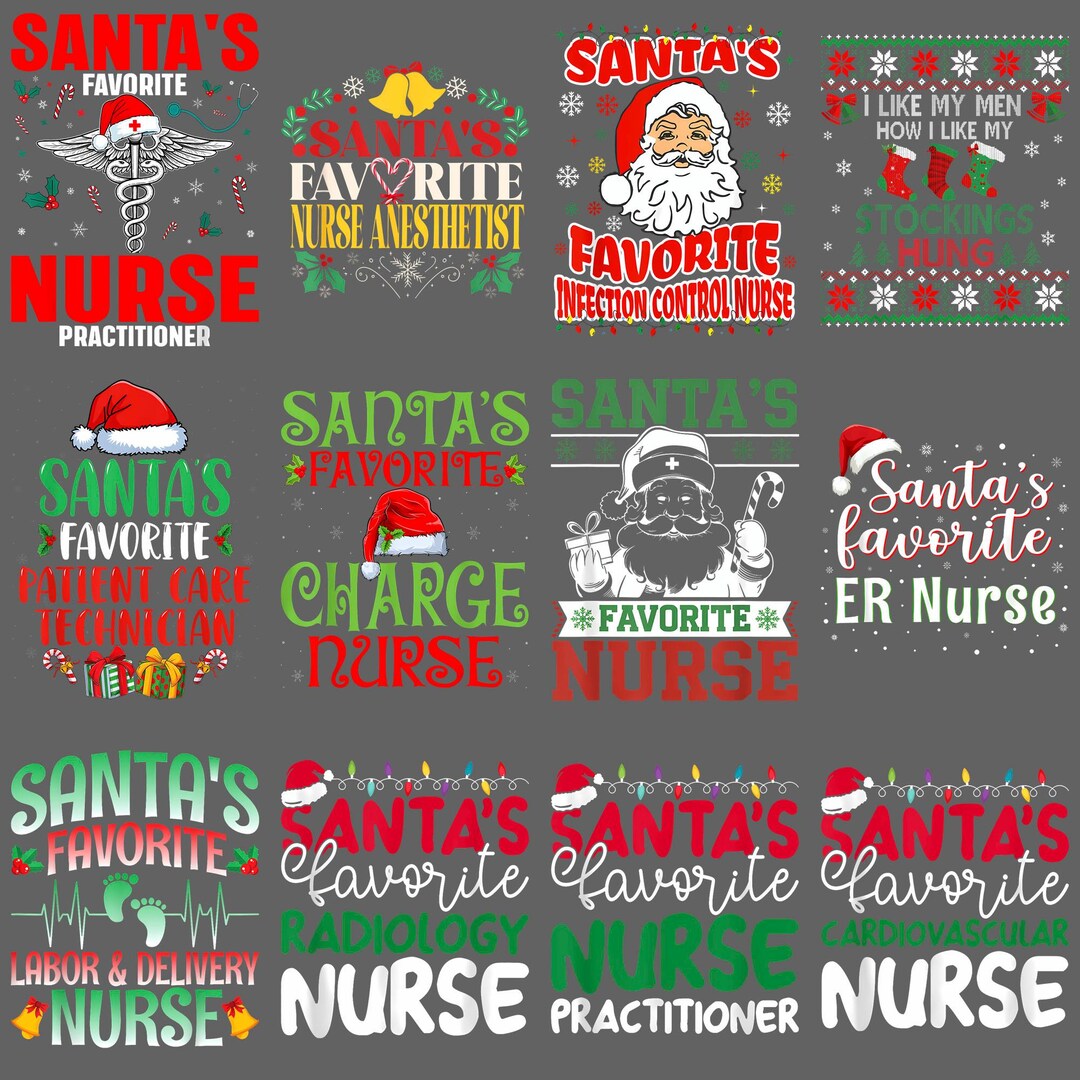 Funny Infection Control PNG – Santa’s Favorite Nurse Christmas Holiday ...