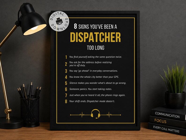 Dispatcher Office Decor Funny 911 Dispatcher Wall Art Printable ...