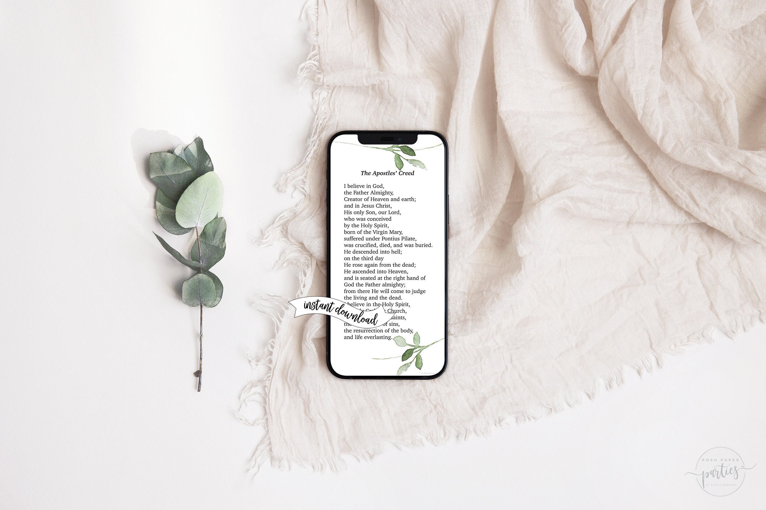 Apostles Creed Catholic Prayer Card Electronic Prayer for iPhone ECP001 ...