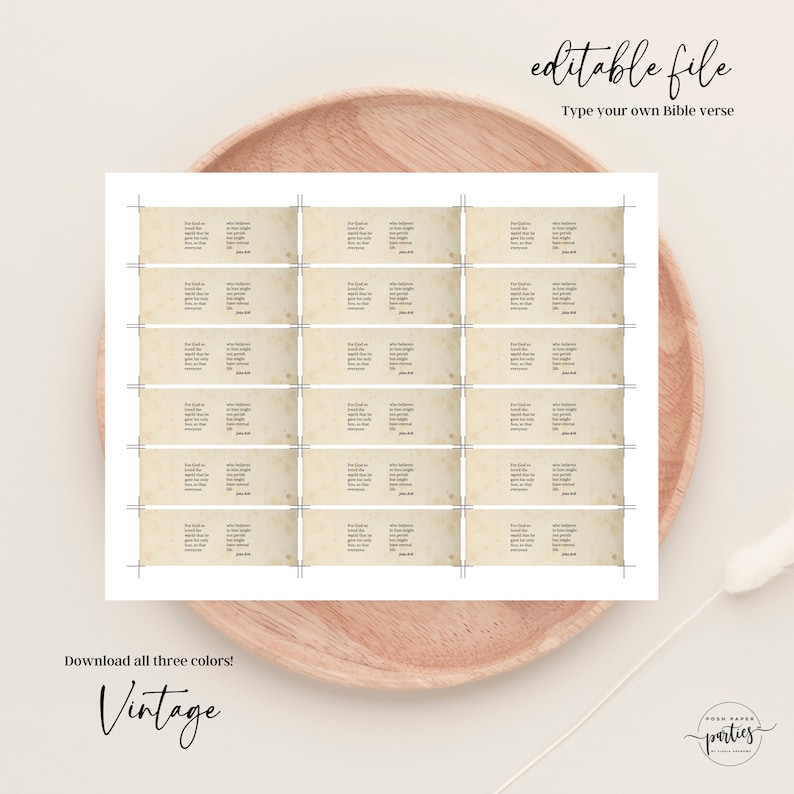 Editable Mini Bible Verses for Chocolate Nuggets, Type Your Own Bible ...