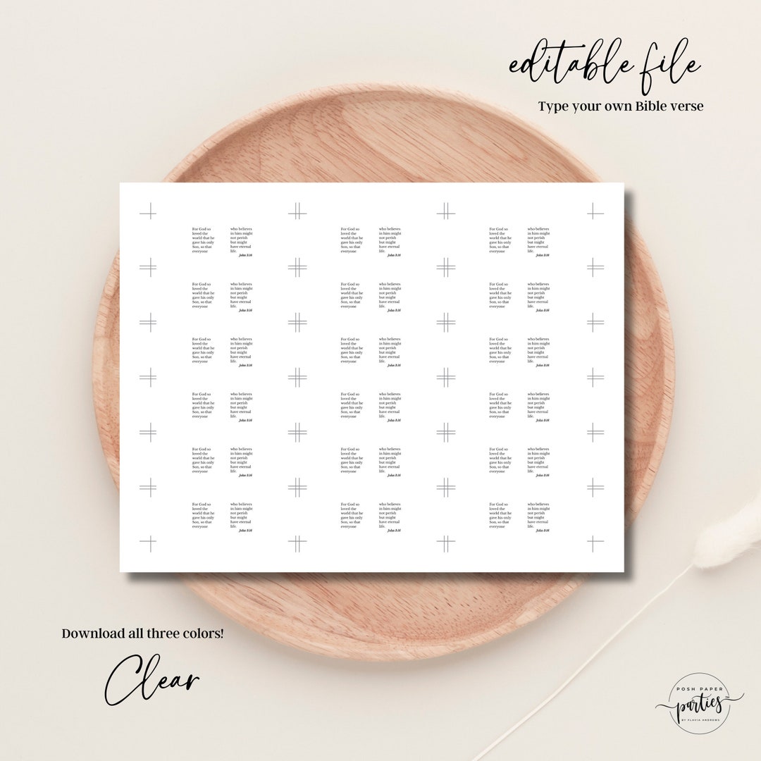 Editable Mini Bible Verses for Chocolate Nuggets, Type Your Own Bible ...