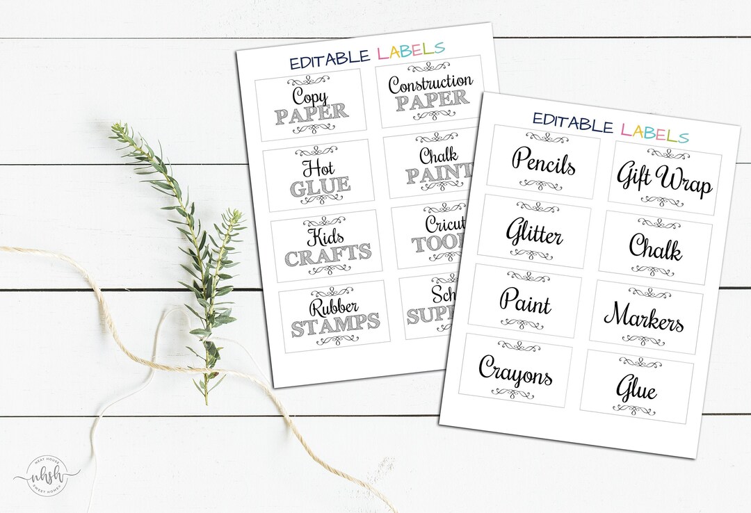 Editable White Clear Labels • Type and Print • Farmhouse, Rustic Labels ...