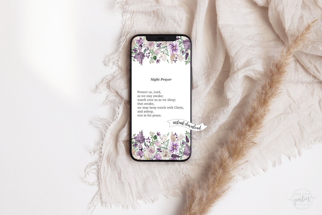 Catholic Evening Prayer Card Protect Us Lord Catholic Night Prayer ...