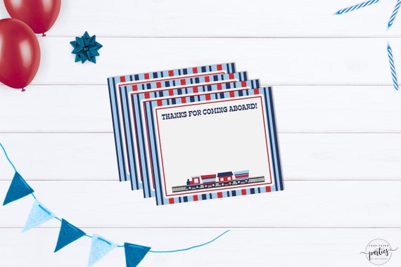 Thank You for Coming Aboard Card • Train Themed Birthday Party • Train ...