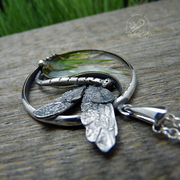 Dragonfly Pendant, Yin Yang Jewelry, Yin Yang Necklace, Metal Clay ...
