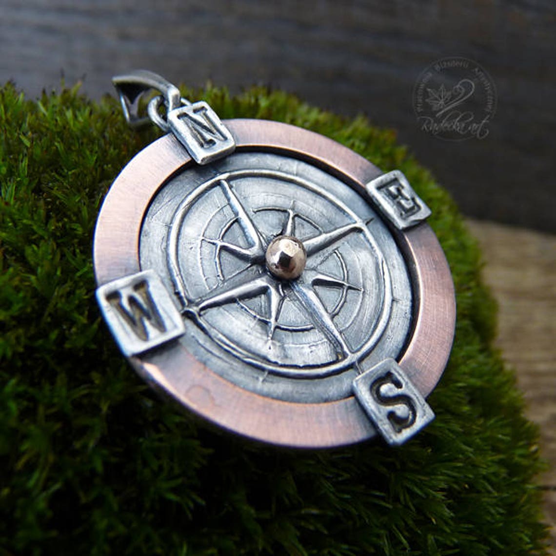 Windrose Kompass Sterling Silber Kompass Anhänger Schmuck | Etsy