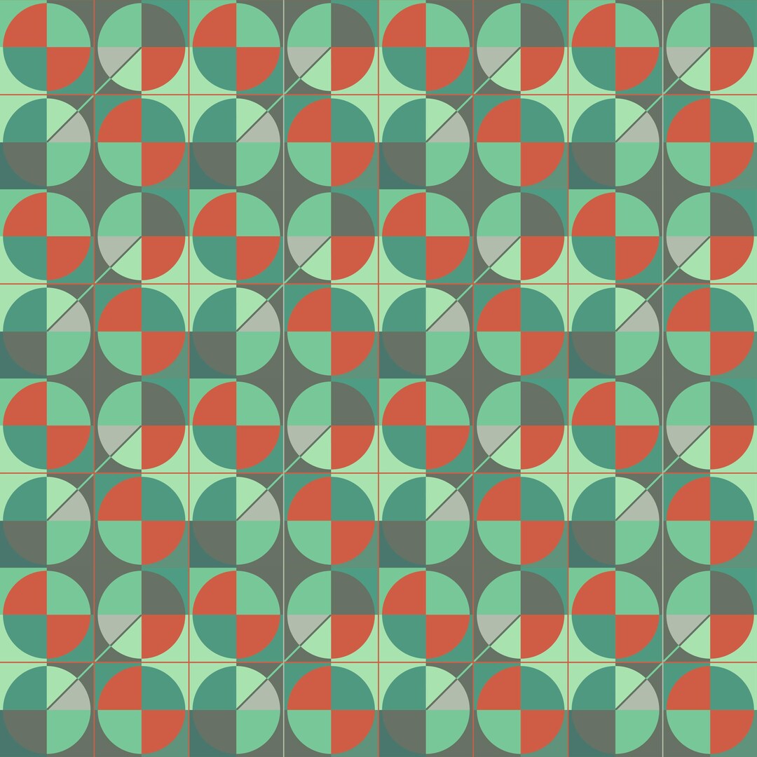 MCM Geometric Circle Grid Pattern: 70s Retro Tile (digital File) - Etsy