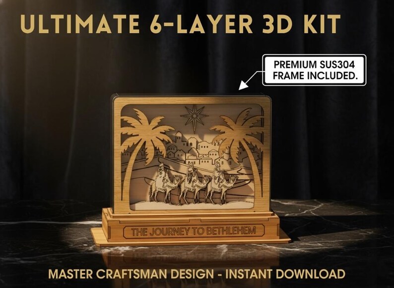 Christmas Nativity Diorama SVG | 3D Standing Scene Laser Cut File |easy ...