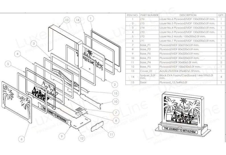 Christmas Nativity Diorama SVG | 3D Standing Scene Laser Cut File |easy ...