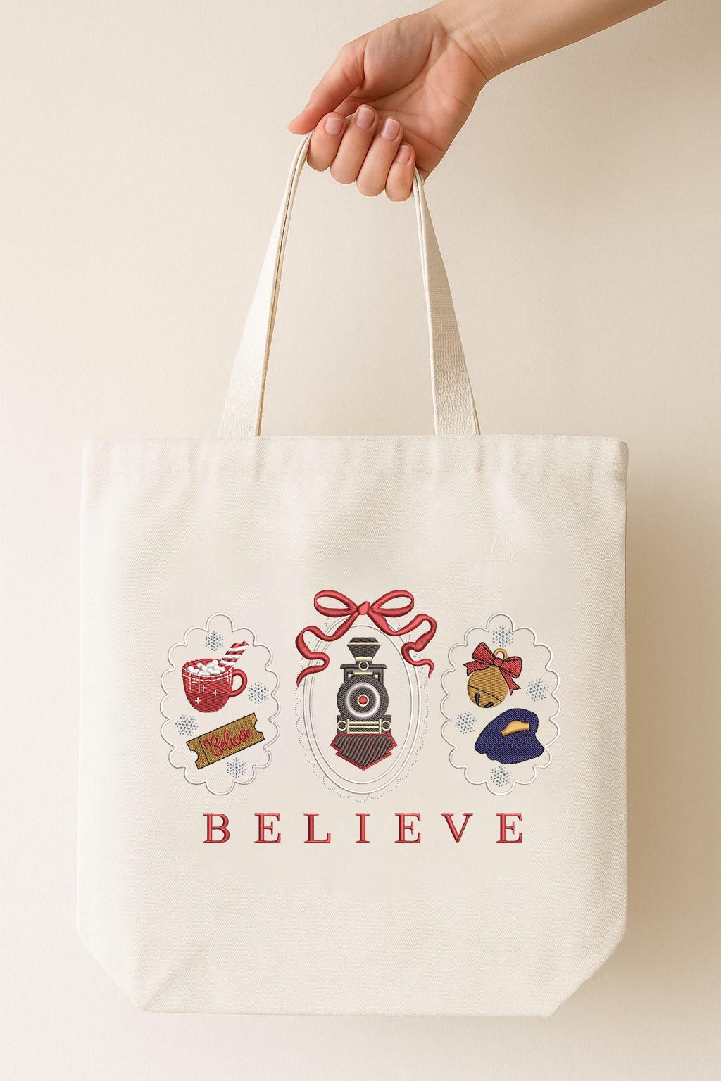 BELIEVE Embroidery Design | Polar Express Christmas File | Digital ...