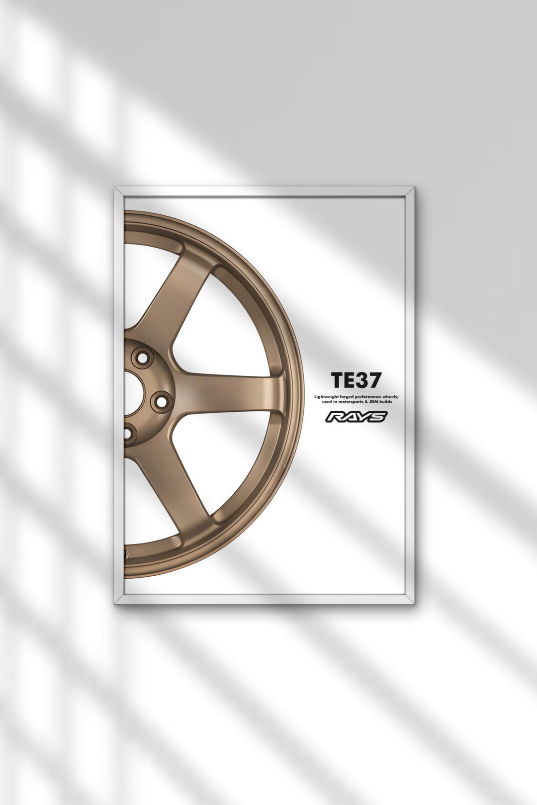 Volk Racing TE37 Poster JDM Wheel Art Print A4 Digital Download Tuner ...