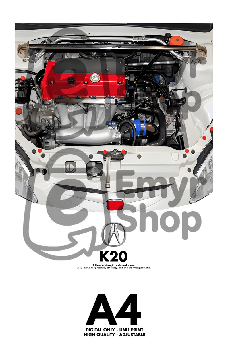 10 JDM Engine Blueprint Layout Poster Bundle: Japanese Car Art (digital ...