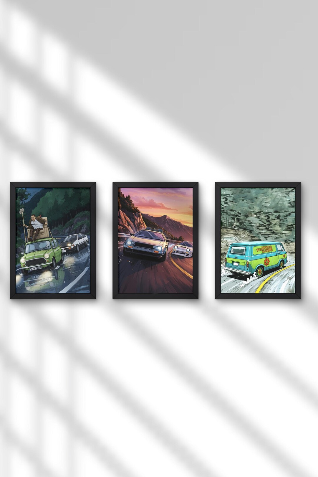 Buy 3 Initial D Crossover Poster Set: Mr. Bean, Delorean, Mystery ...