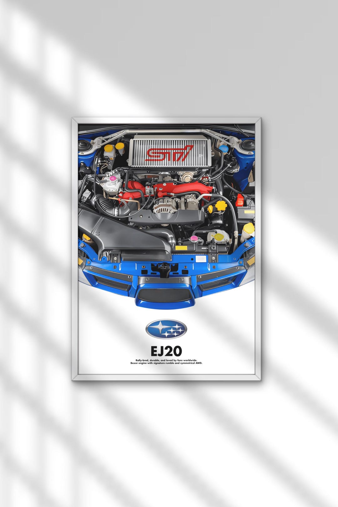 Subaru EJ20 Engine Blueprint Poster: WRX STI JDM Car Art (digital ...