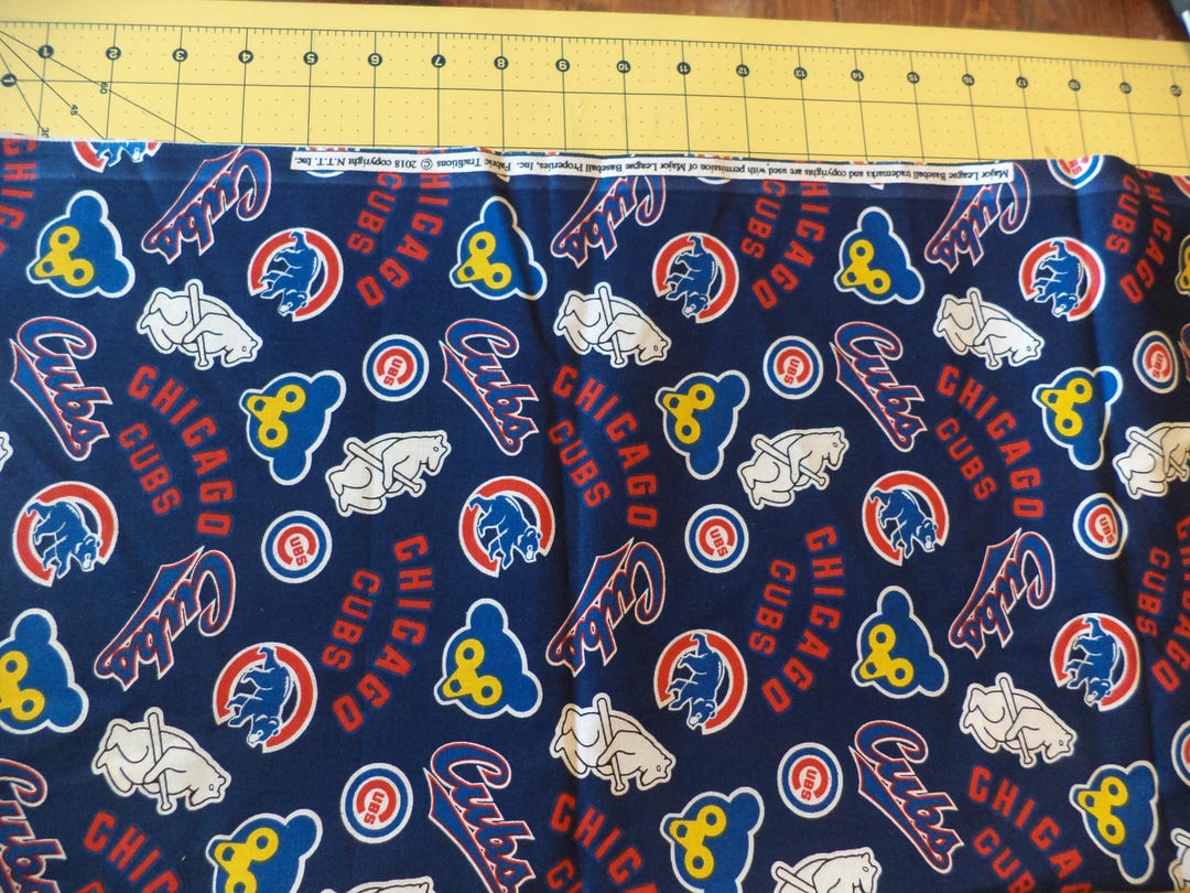 Chicago Cubs Classic Cubby Logo Fabric by the 1/2 Yard 18 X 44 Cotton ...