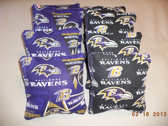 Cornhole Bags Baltimore Ravens Corn Hole Bean Bags 8 ACA | Etsy