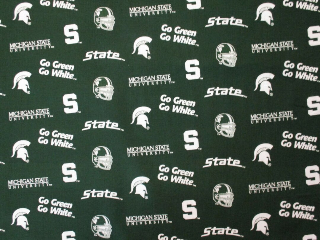 Michigan Spartans Fabric by the 1/2 Yard 18 X 42 Wide Cotton - Etsy