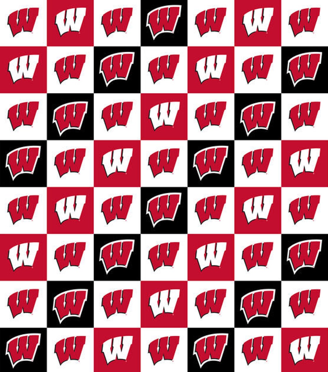 Wisconsin Badgers College Fabric by the 1/2 Yard 18 X 42 Wide Cotton ...