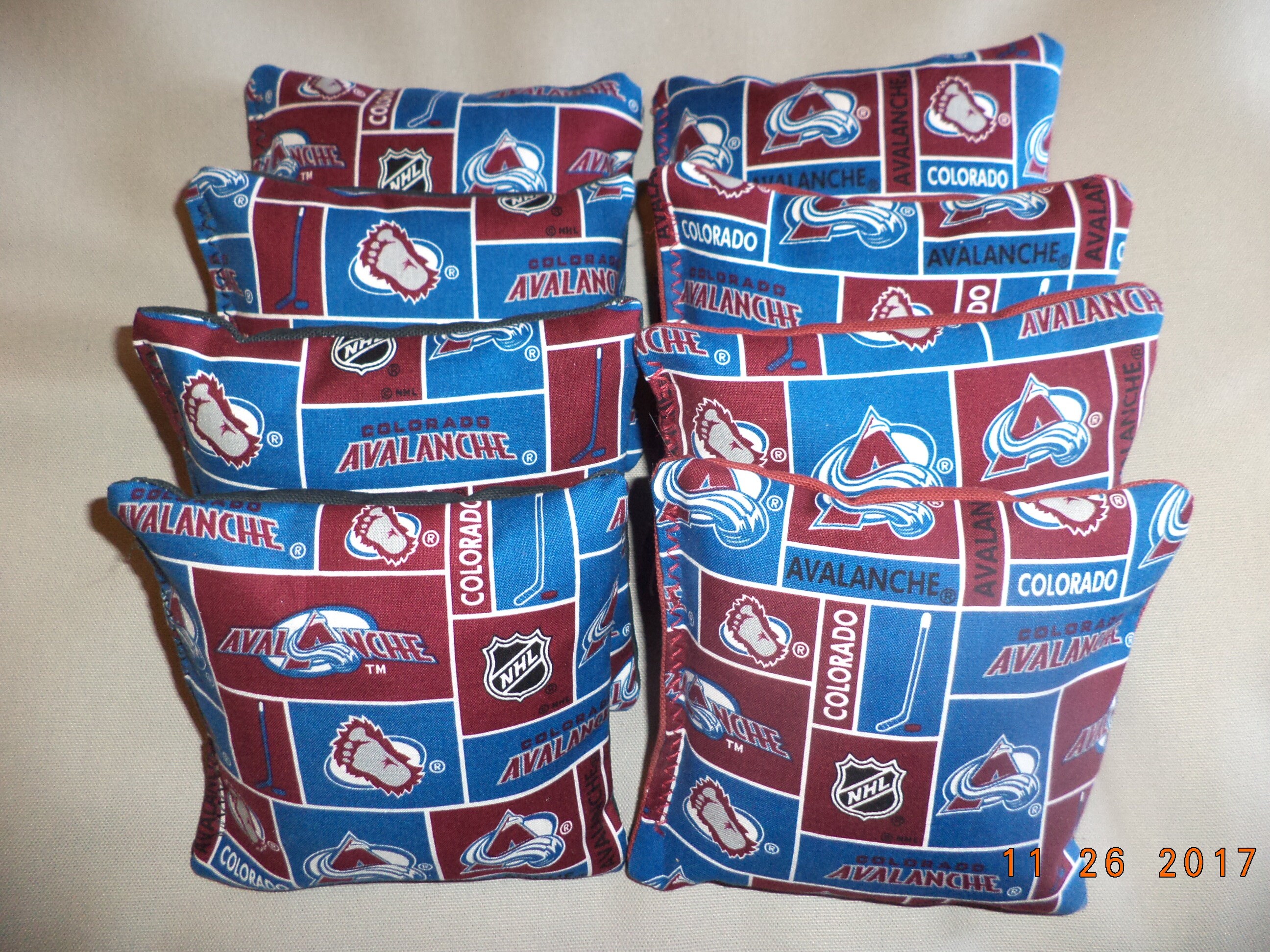 Cornhole Bags Colorado Avalanche Corn Hole Bean Bags 8 Regulation Size ...