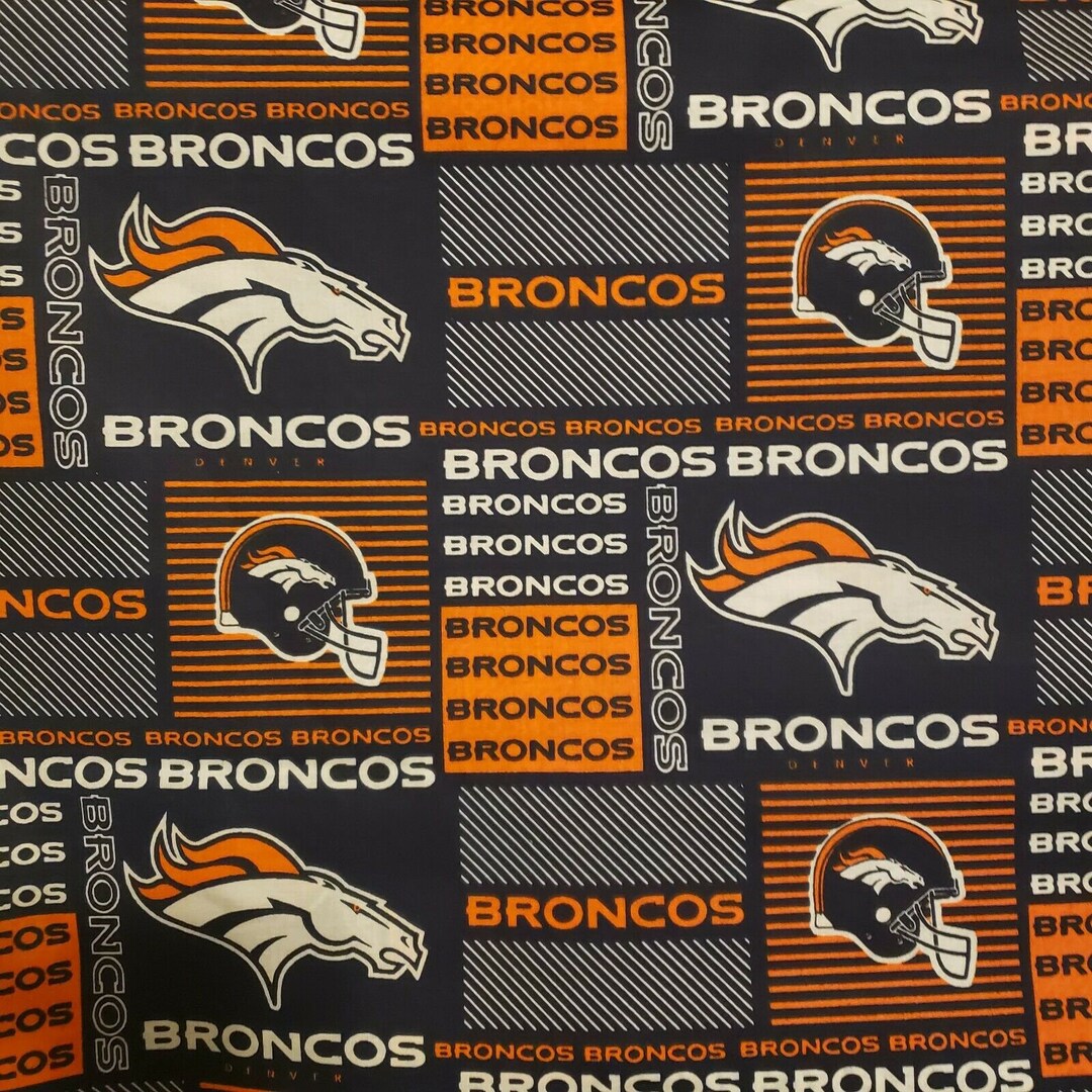 Denver Broncos Fabric by the 1/2 Yard 18 X 58 Wide Cotton - Etsy