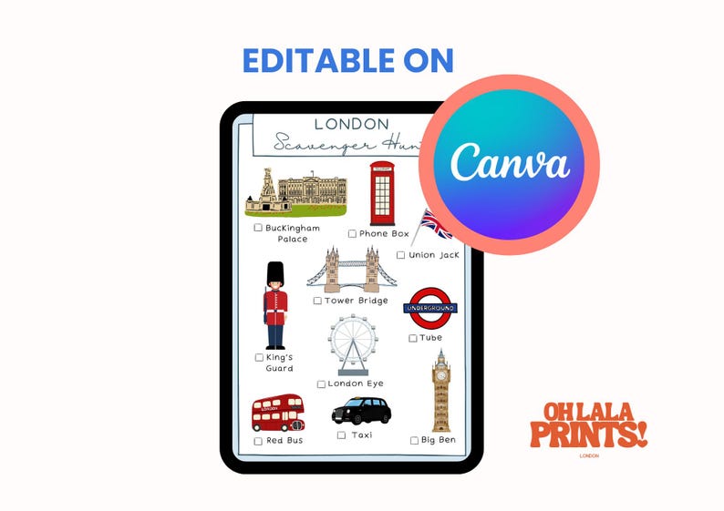 Scavenger Hunt London Game for Kids: Family Holiday Activity (PDF ...