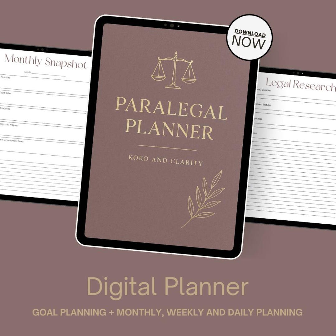 The Paralegal’s Planner | Yearly | Monthly | Weekly | Daily - Etsy