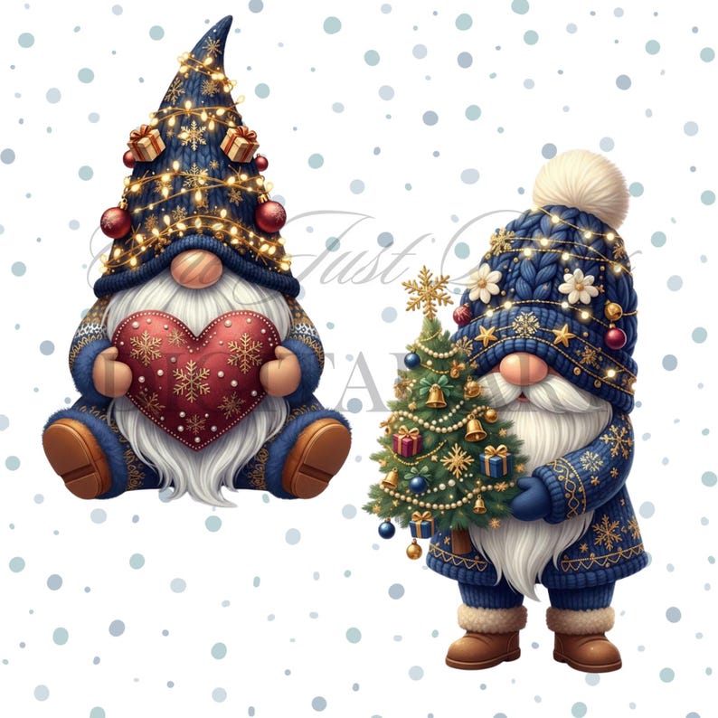 Christmas Gnome Clipart Bundle | Winter Gnome PNG | Holiday Stickers ...