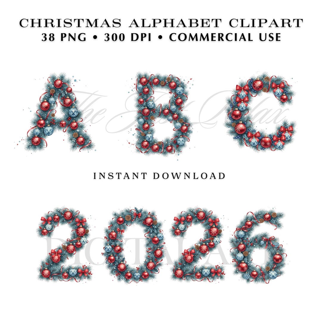 Christmas Alphabet Clipart Bundle | Holiday Sticker Pack | Celebrate ...