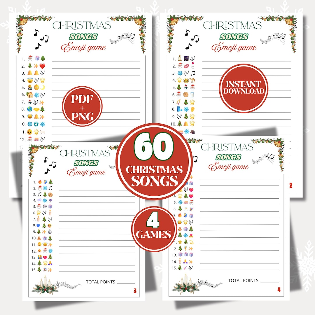 Christmas Emoji Game, Christmas Game, Printable Holiday Games for Kids ...