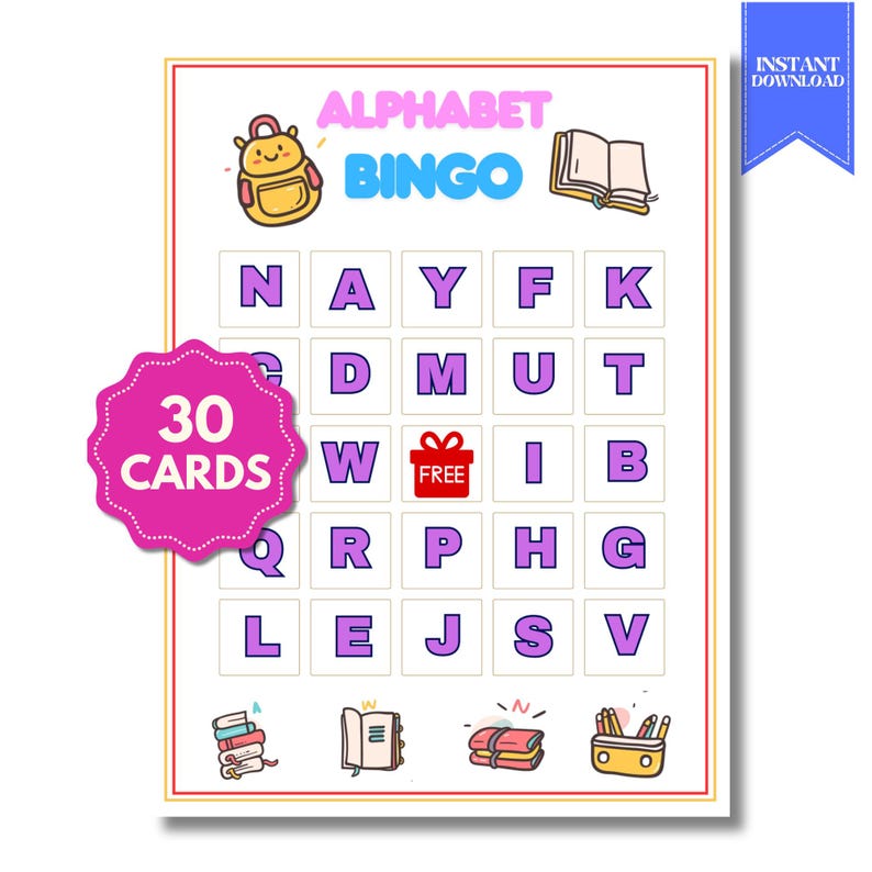 Alphabet Bingo Game Printable ,learn ABC Letters, Preschool ...