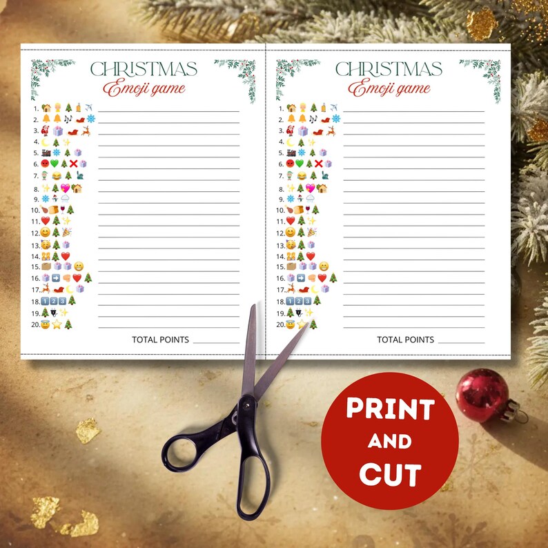 Christmas Emoji Game, Christmas Game, Printable Holiday Games for Kids ...