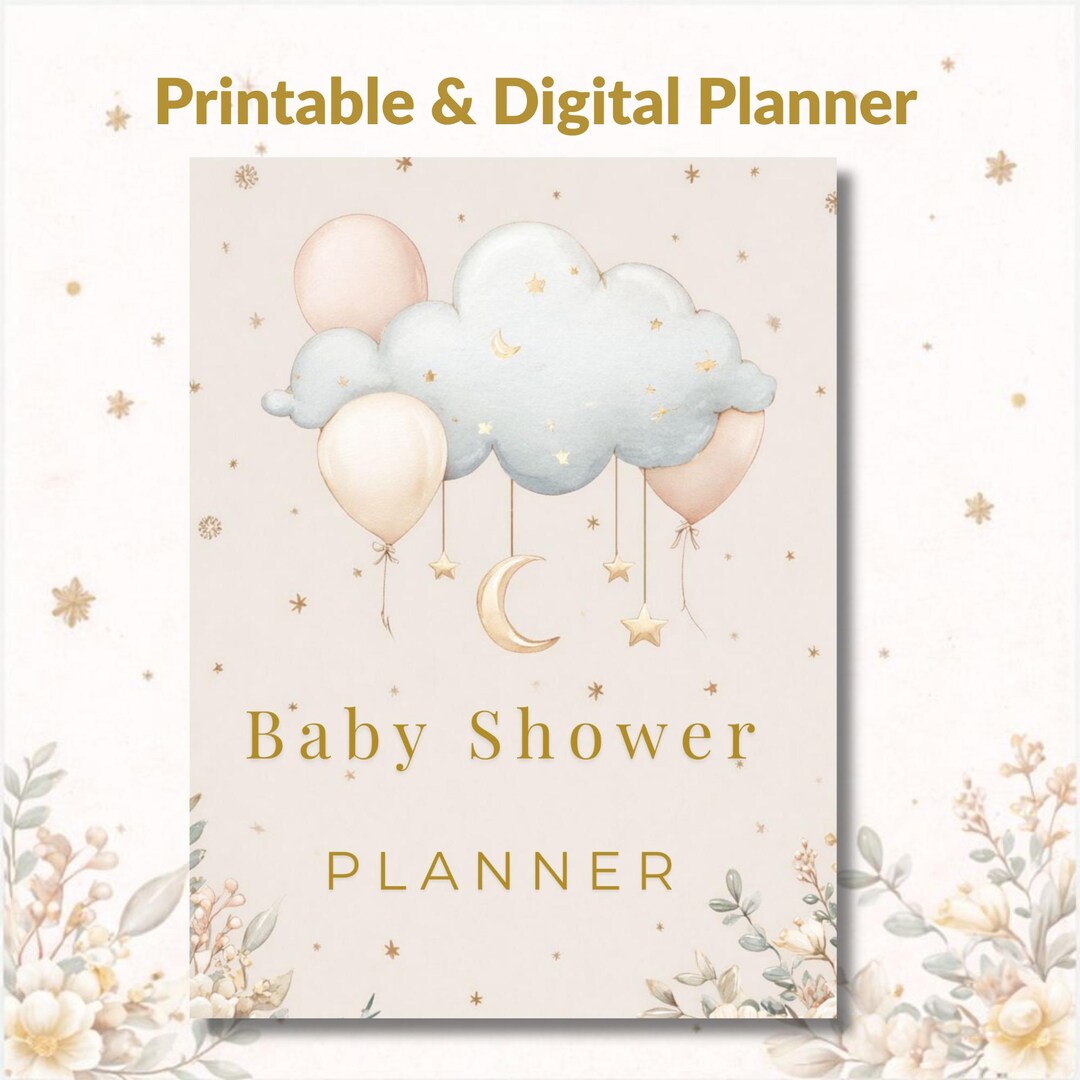 Baby Shower Planner Printable & Digital | Gender Neutral Baby Shower ...