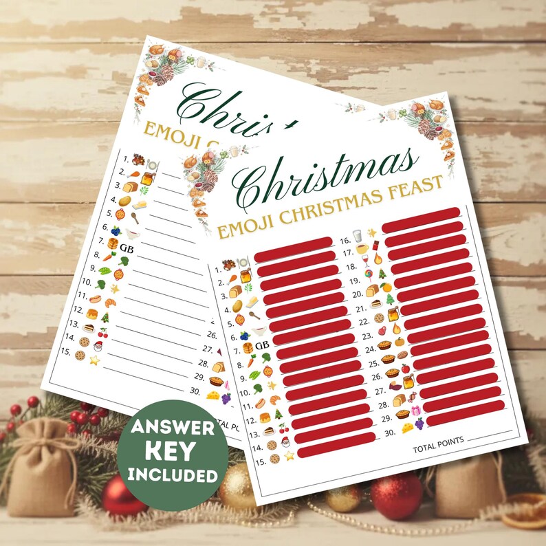 Christmas Emoji Pictionary Game, Christmas Emoji Game,christmas Food ...