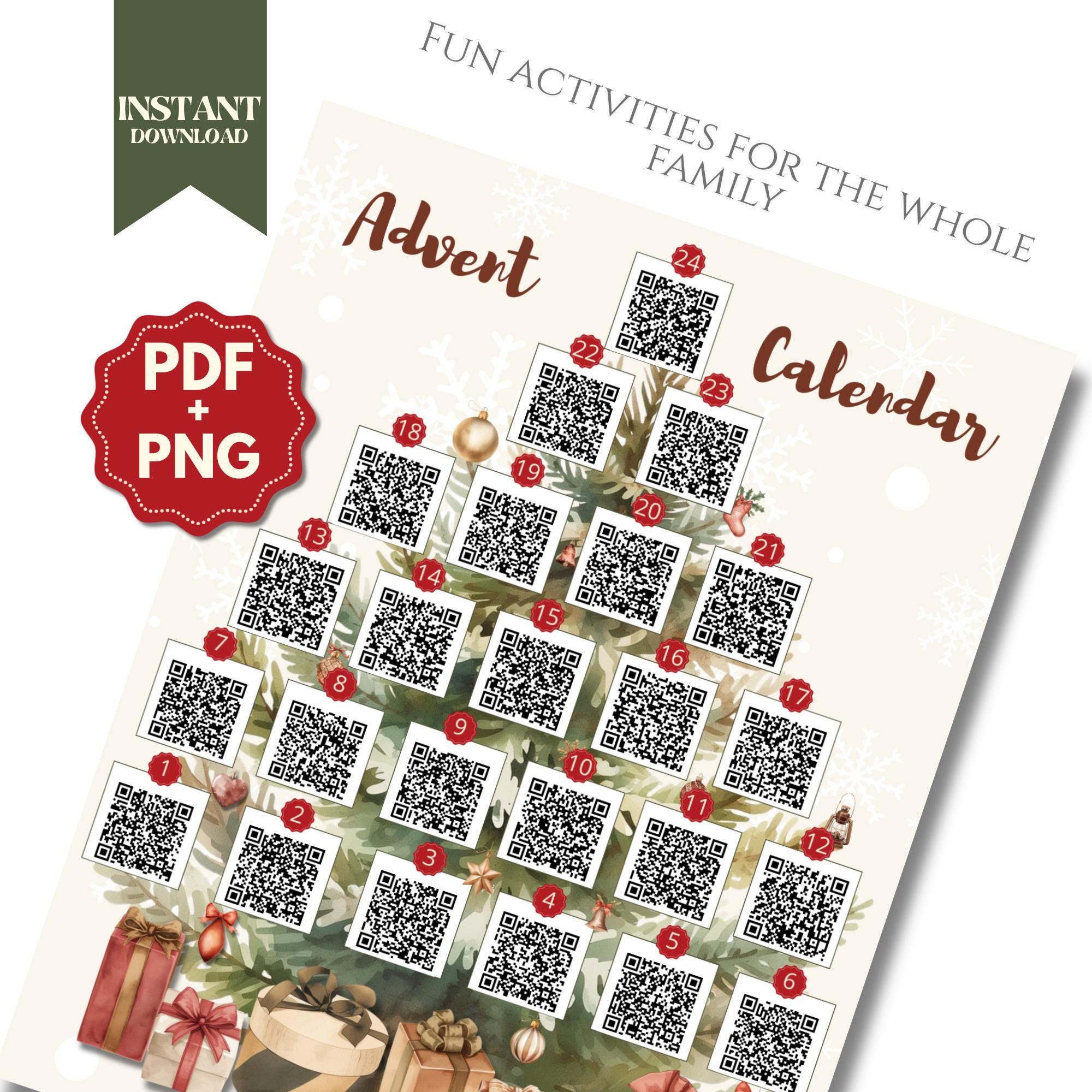 Christmas Advent Calendar With QR Code | 24 Fun Activities for the ...