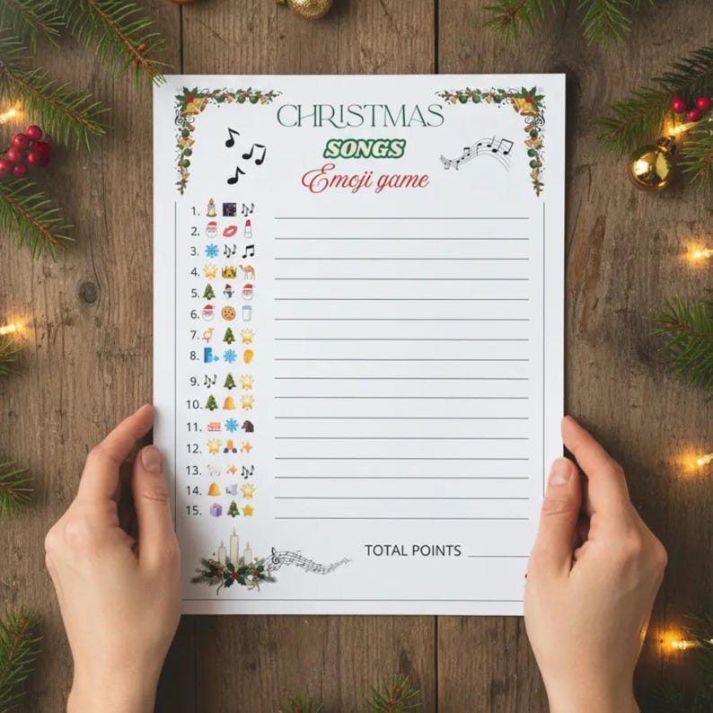 Christmas Emoji Game, Christmas Game, Printable Holiday Games for Kids ...