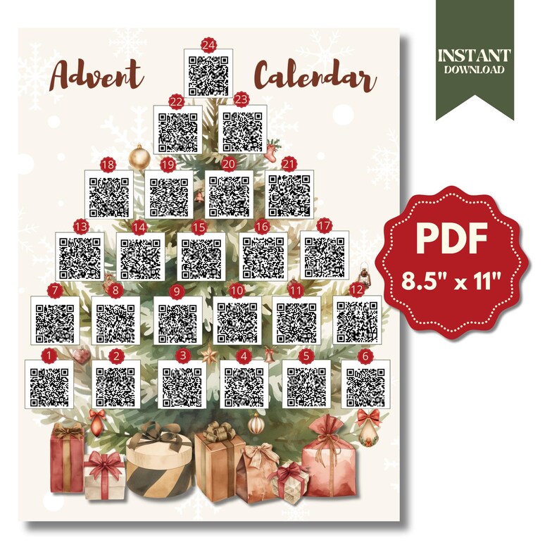 Christmas Advent Calendar With QR Code | 24 Fun Activities for the ...