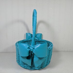 Turquoise Wicker Basket Wedding Bridesmaid Flower Basket Beach - Etsy