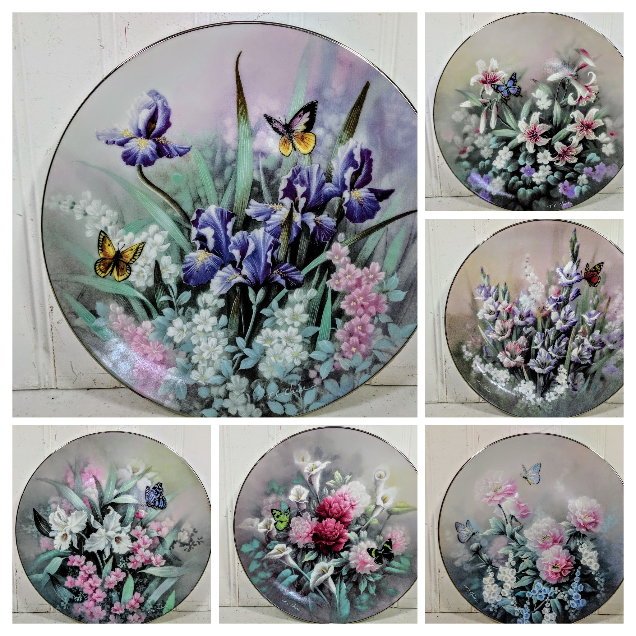 Jewels of the Flowers Plates Collection Art by Tan Chun Chiu Edwin M ...