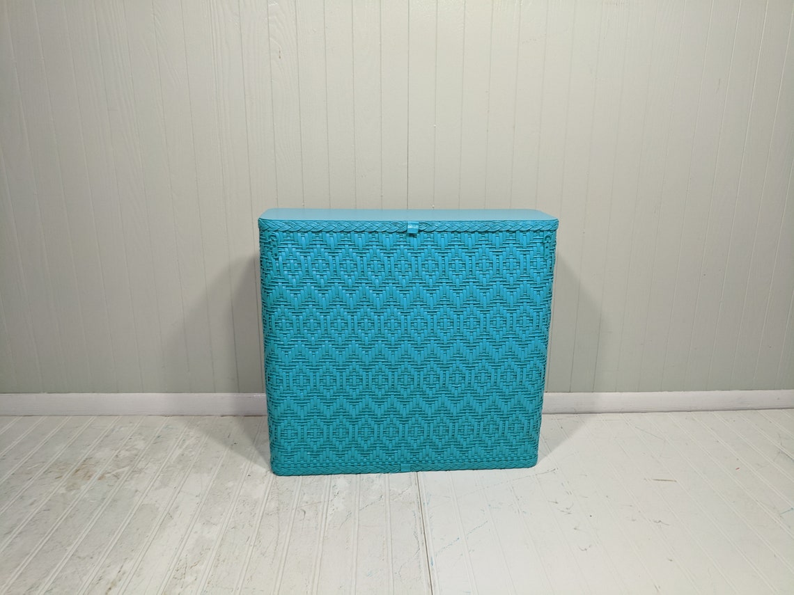 Turquoise Wicker Shelving Unit for Wall Hanging Seascape Blue | Etsy