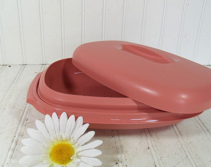 Vintage Tupperware Steamer Vegetable Bowl Set Retro Pink - Etsy